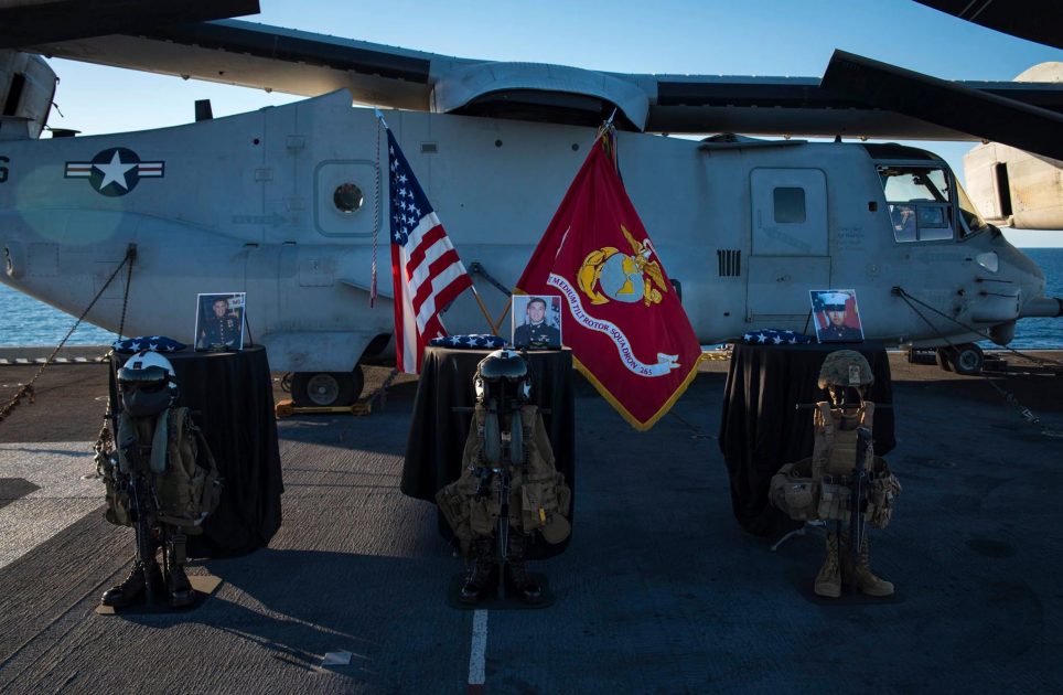 31st Meu Holds Sunset Memorial Service For Three Marines Killed In