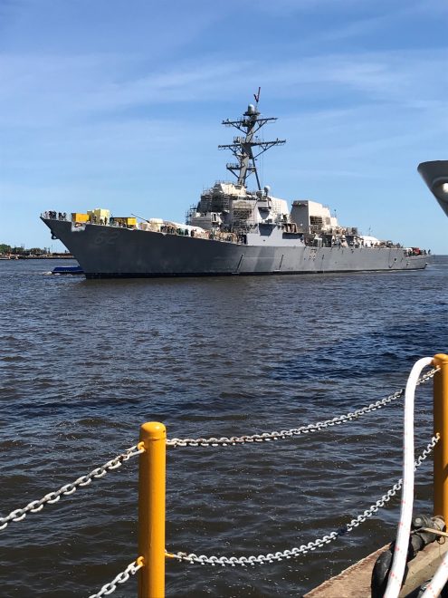 USS Fitzgerald Leaves Dry Dock After More Than a Year of Repairs