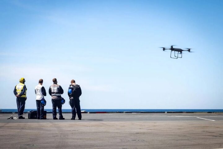 U.K. Carrier Strike Group Practice Drone Cargo Deliveries During ...
