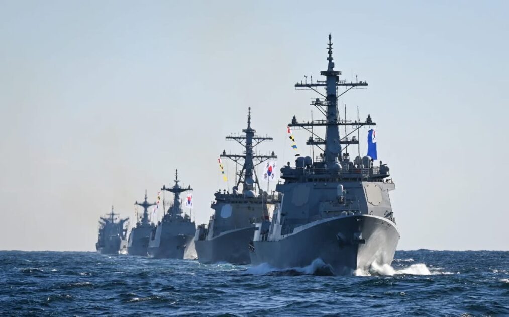 New South Korean Destroyer Formation Practices Missile Defense in First ...