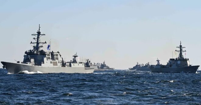 New South Korean Destroyer Formation Practices Missile Defense in First ...